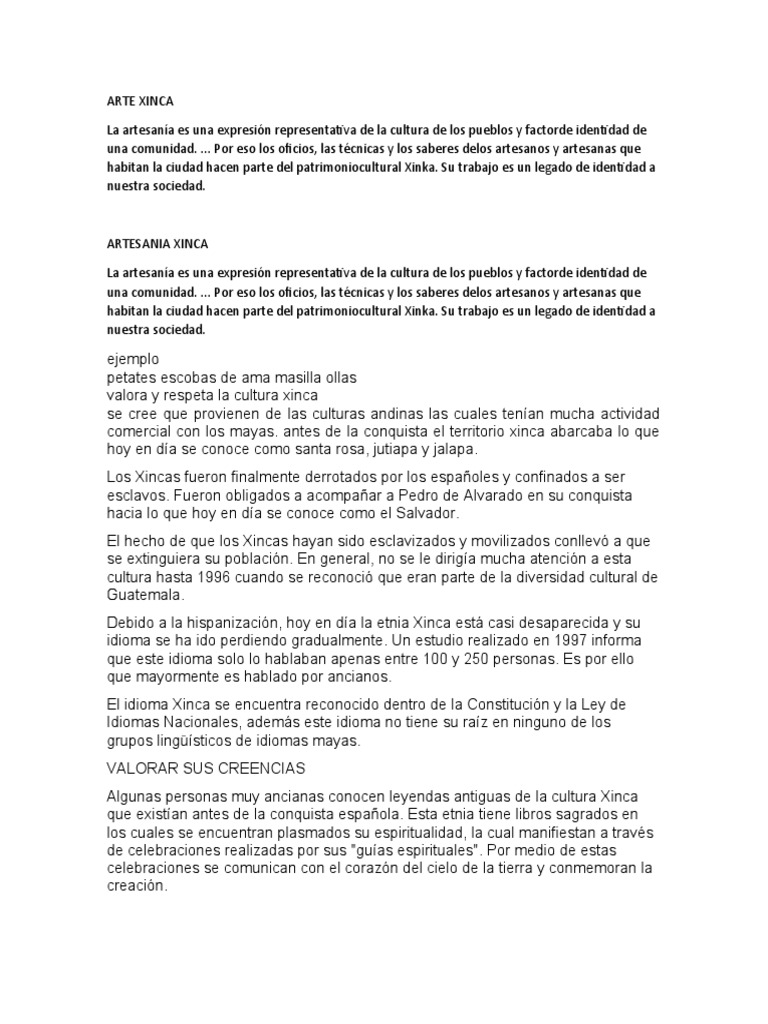 Arte Xinca | PDF