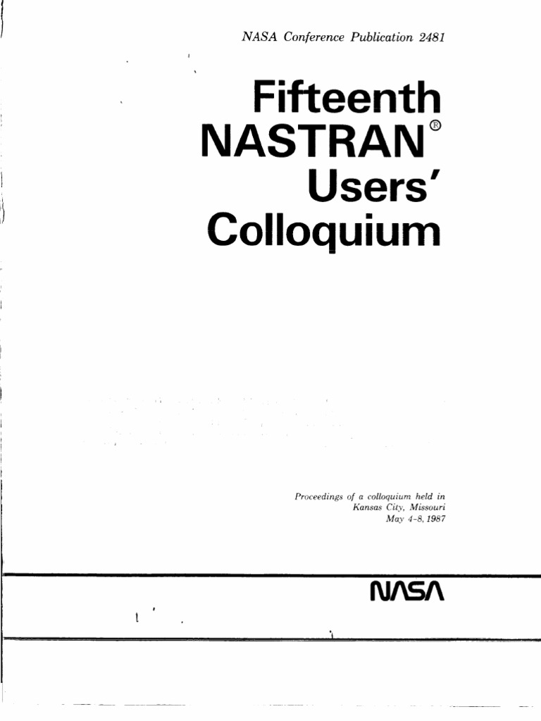 NASA 15th Annual Nastran Users Colloquium 19870017798 1987017798 | PDF ...