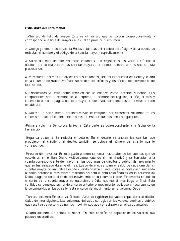 Estructura de Libros | PDF | Bienes (Ley) | Contabilidad