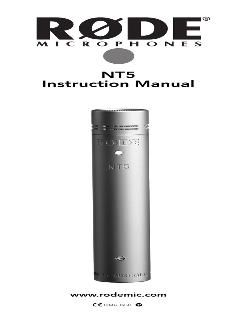 Rode nt5 Product - Manual PDF | PDF | Microphone | Equalization (Audio)