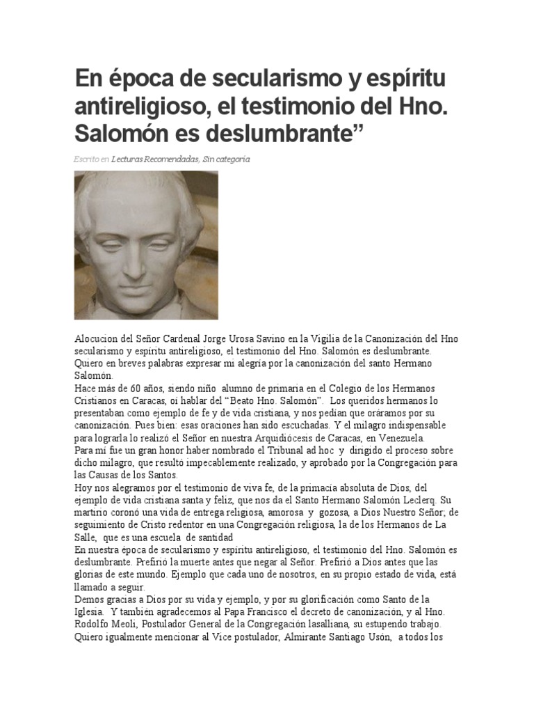 En Época de Secularismo y Espíritu Antireligioso | PDF | Jacob | Pablo ...