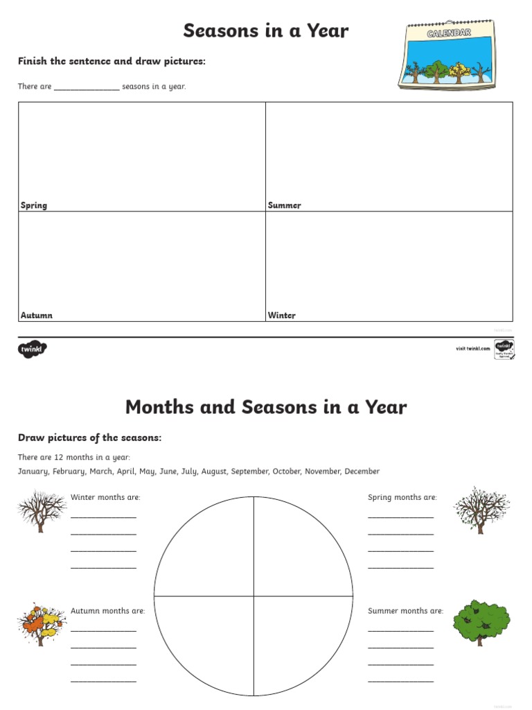 Seasons in A Year: Finish The Sentence and Draw Pictures | PDF