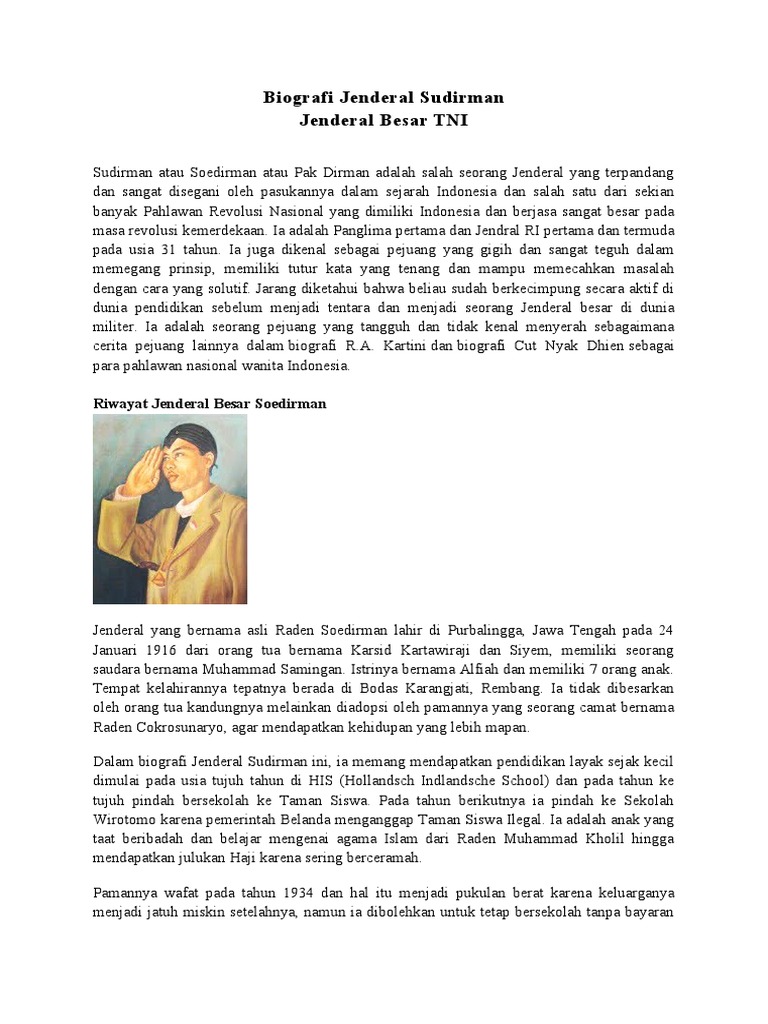 Biografi Jenderal Sudirman | PDF
