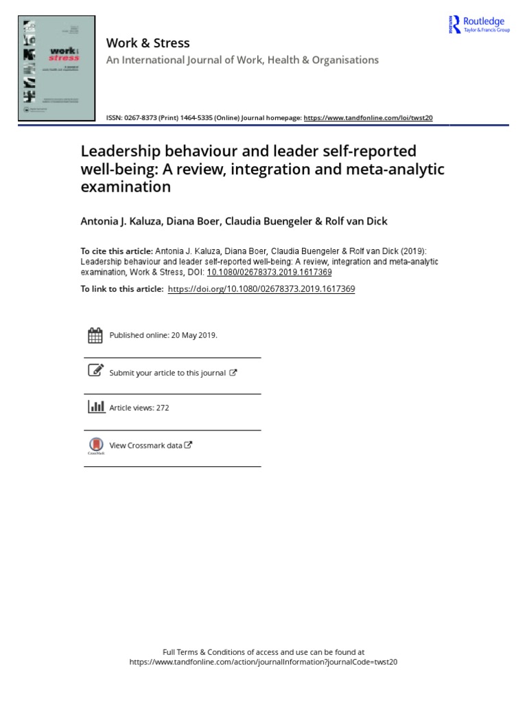 Q1-Leadership Behaviour and Leader Self-Reported Well-Being - A Review ...