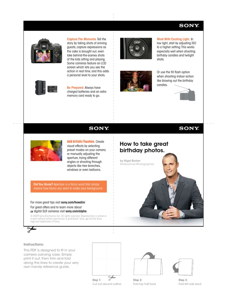 Sony Birthday Photos PDF | PDF | Camera | Photography Equipment