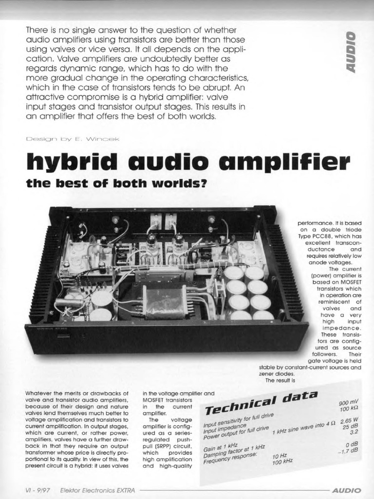 Hybrid Audio Amplifier: The Best of Both Worlds? | PDF | Amplifier ...
