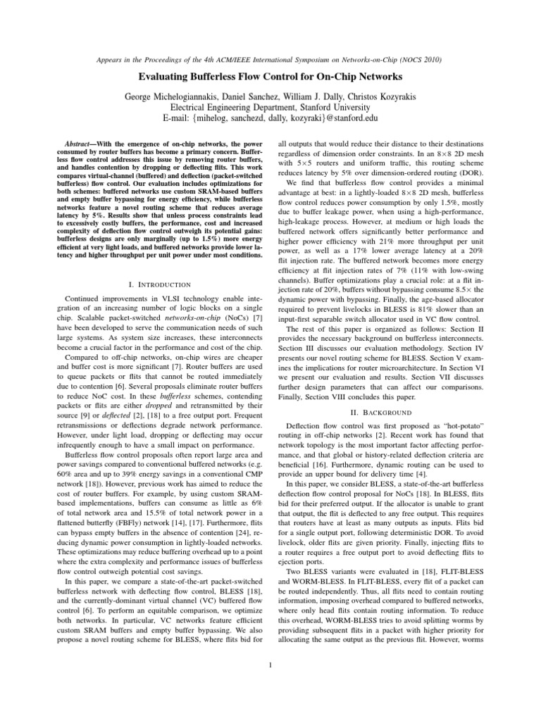 Evaluating Bufferless Flow Control For On-Chip Networks | PDF | Routing | Latency (Engineering)
