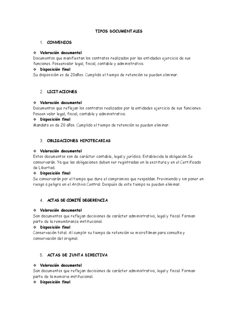 Tipos Documentales | PDF