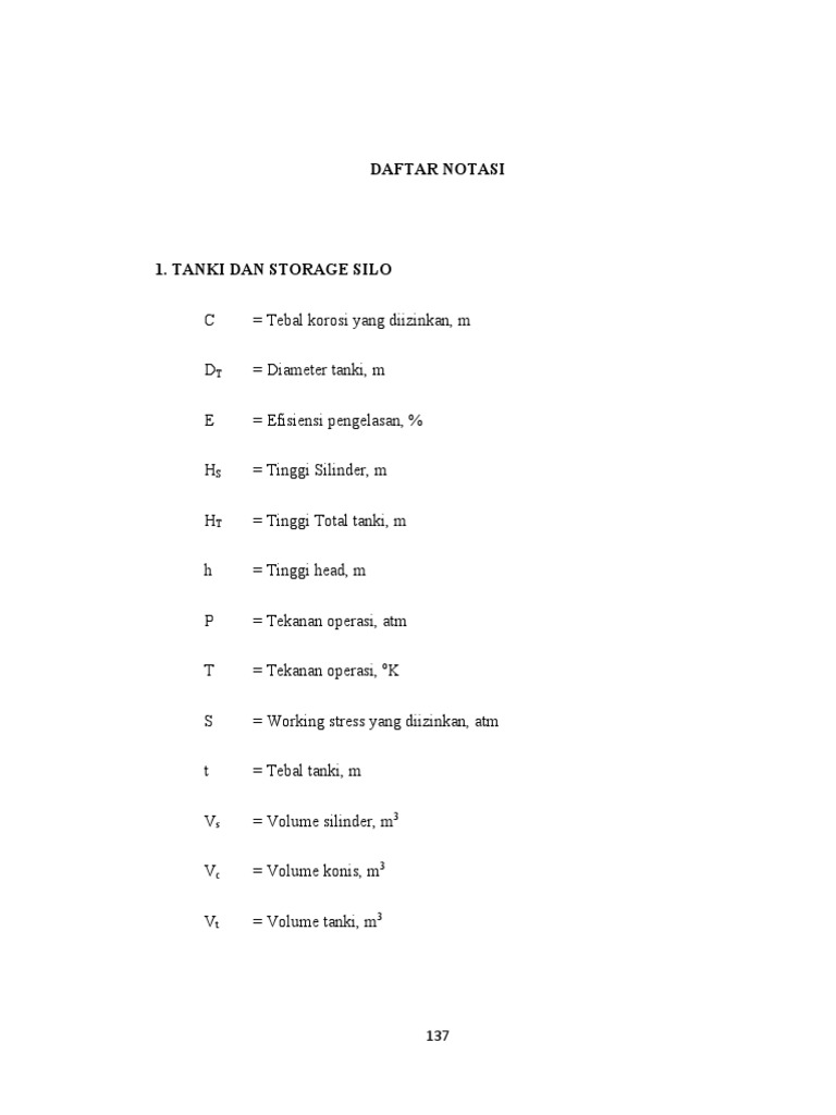Daftar Notasi 137-147 | PDF