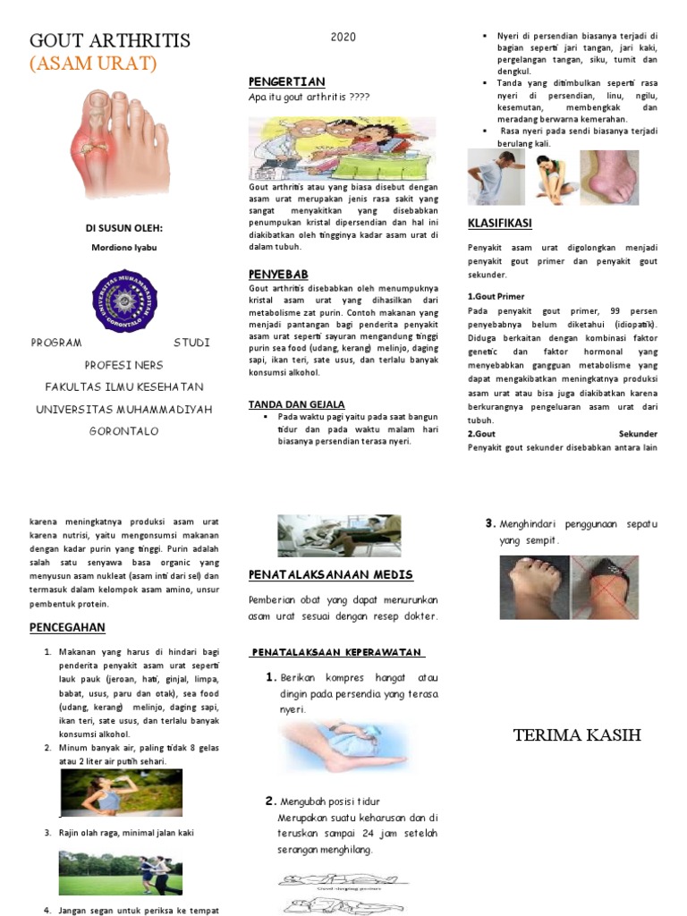 LEAFLET GOUT ARTHRITIS - Moerdiono Iyabu | PDF