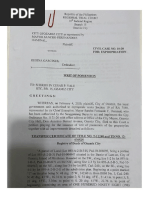 Writ of Execution Sample | PDF