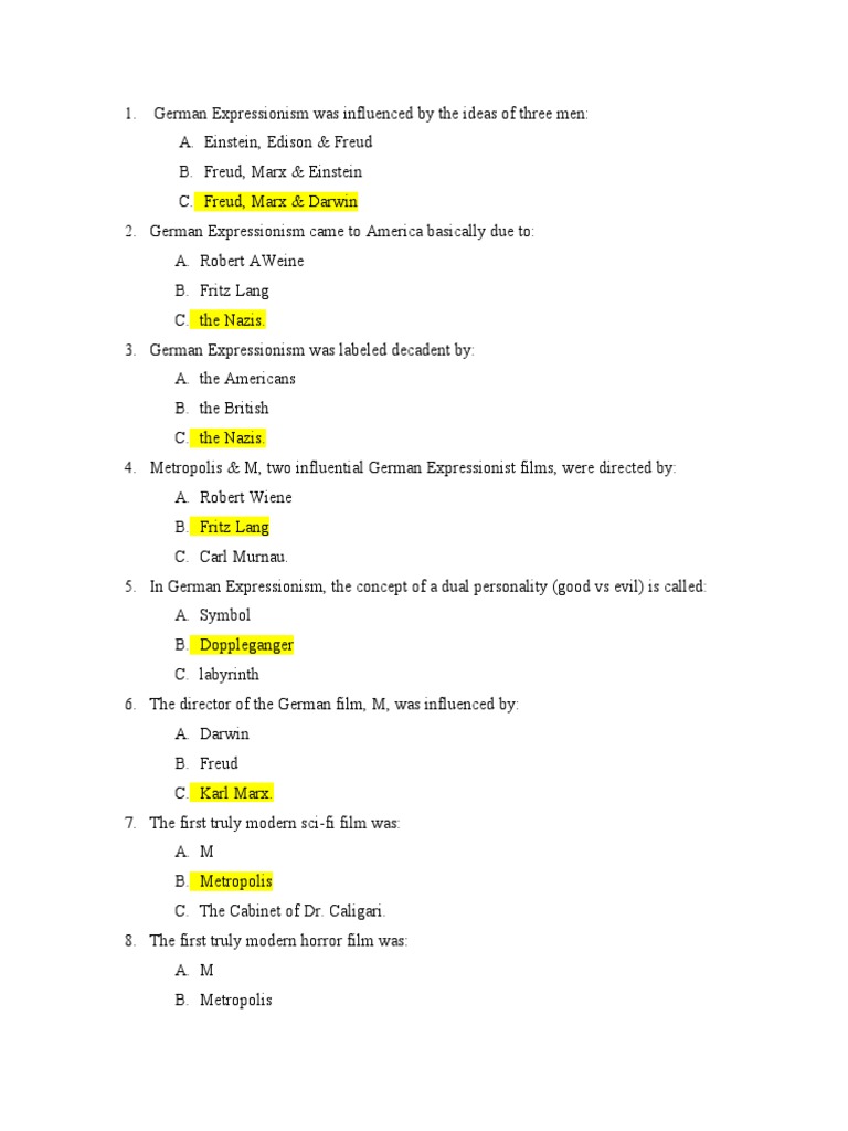 HISTORY OF MOTION PICTURES Exam #2 | PDF