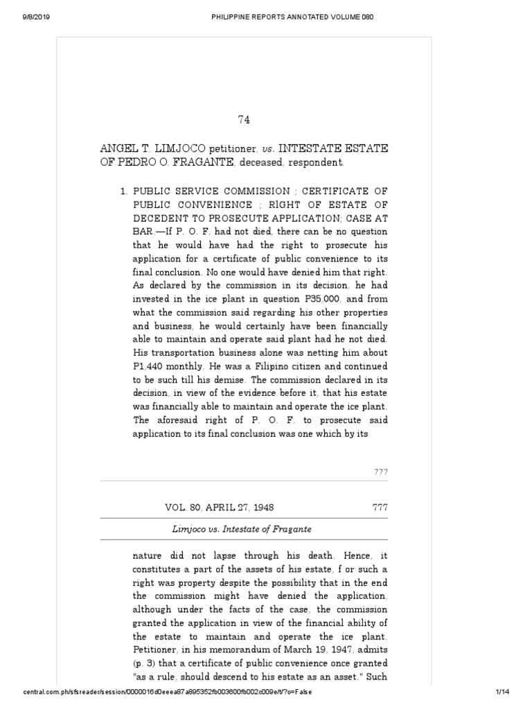 Limjoco V Intestate | PDF | Intestacy | Citizenship