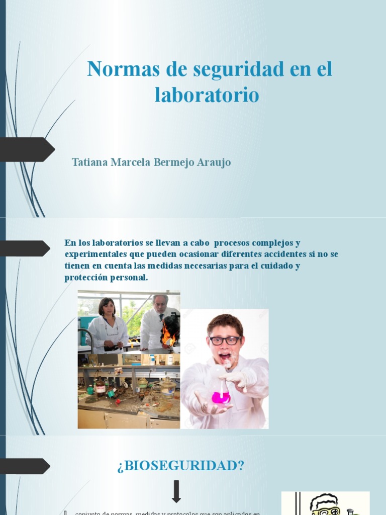 Normas de Seguridad en El Laboratorio | PDF | Agente oxidante ...