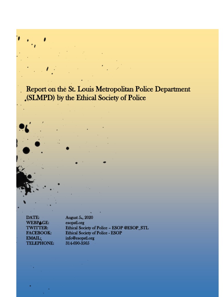 ESOP Report On The St. Louis Metropolitan Police Department | PDF ...