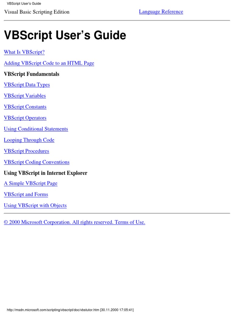Biblia - VBScript - Manual - Microsoft - 28 - 10 - 09 PDF | PDF | Subroutine | String (Computer ...
