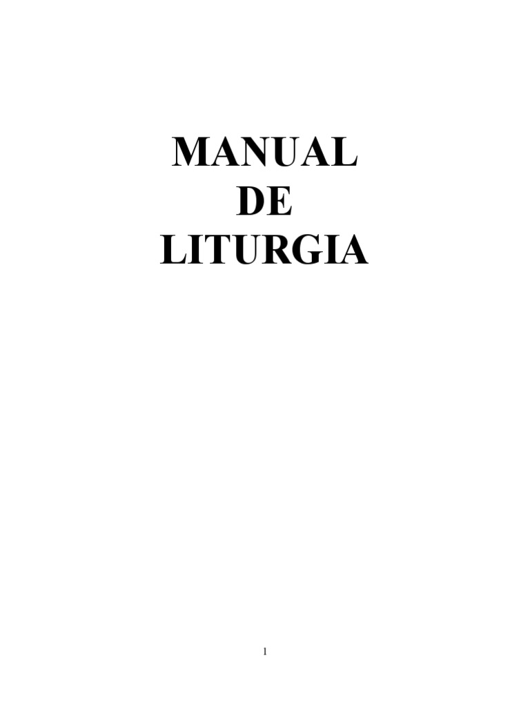 Manual de Liturgia 1 | PDF | Misa (liturgia) | María, madre de Jesús