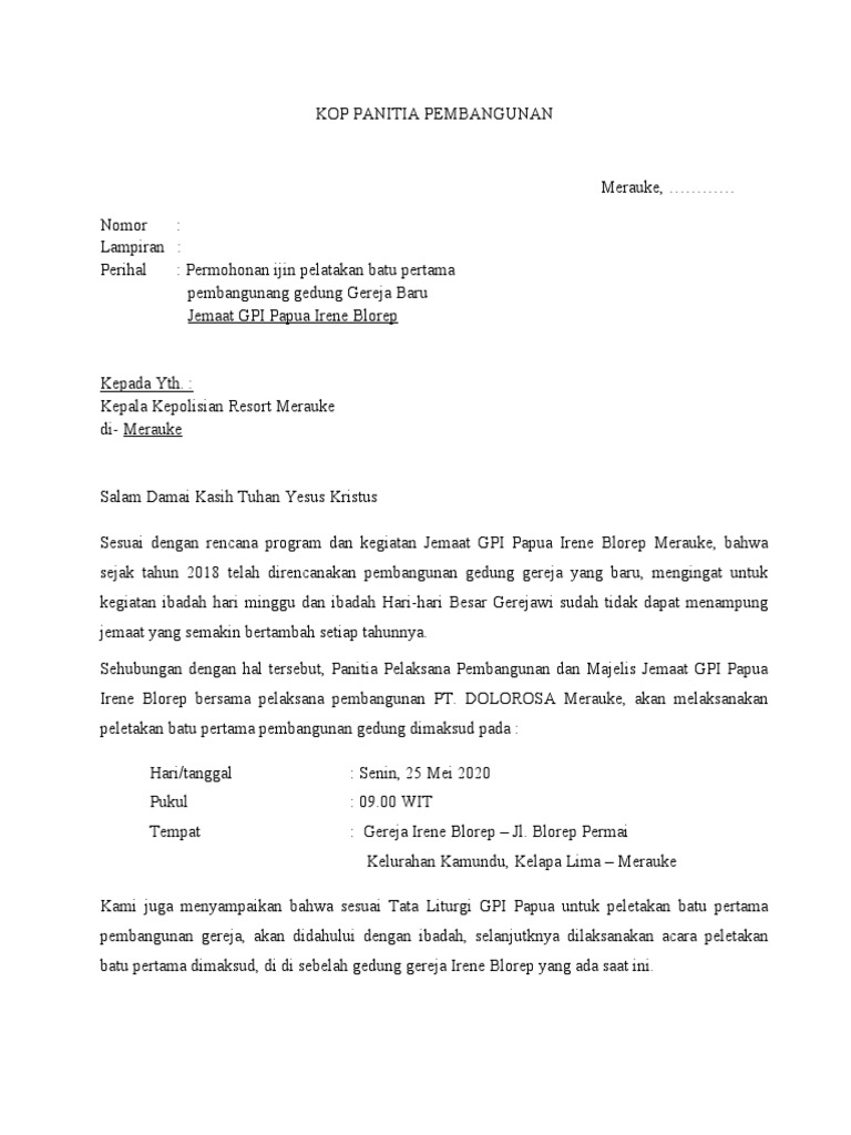 Surat Permohonan Izin Ke Kapolres Pdf