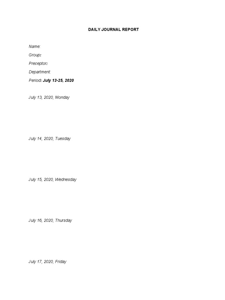 Clerkship Journal Template | PDF