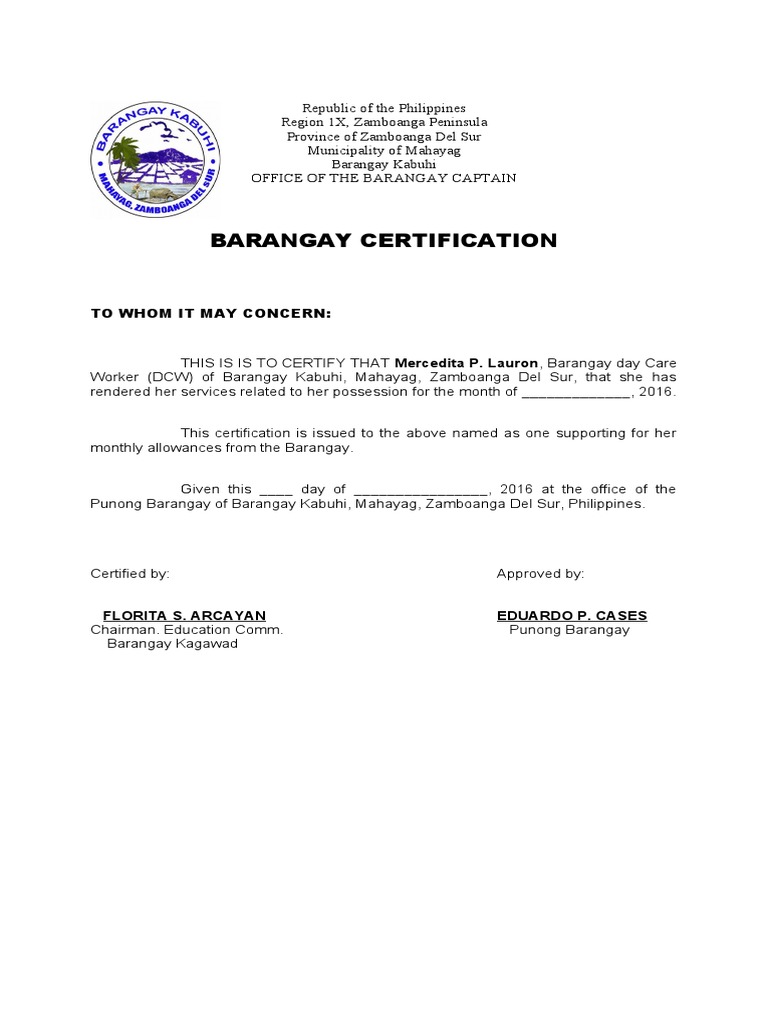 Barangay Agreement-Lote | PDF