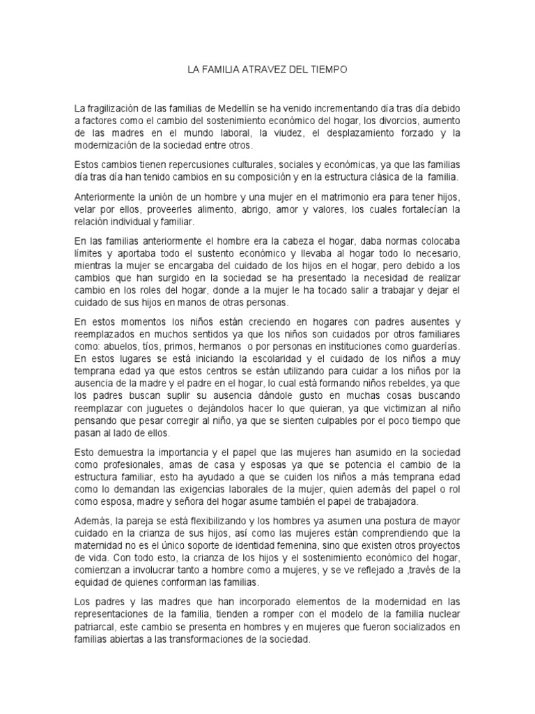 Cambios en La Familia | PDF | Familia | Relaciones interpersonales