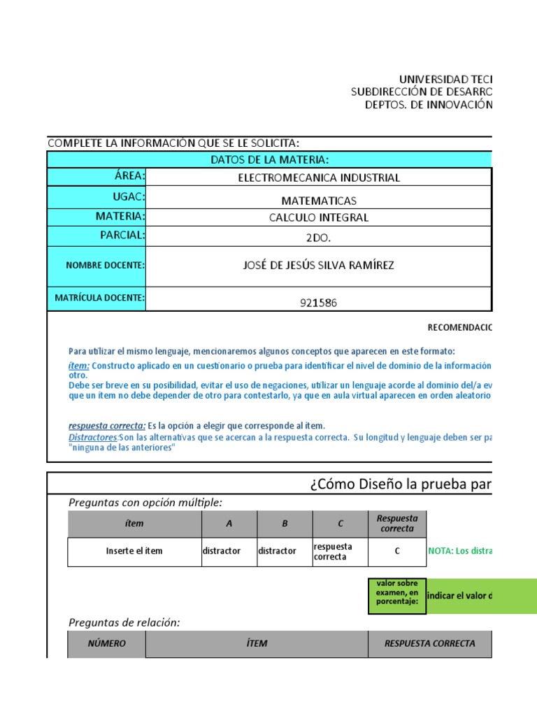 Examen 2do. Parcial Ford | PDF | Prueba (evaluación) | Enseñando y ...