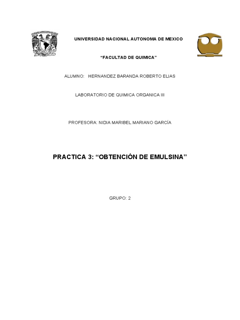 Practica 3 Obtencion de Emulsina | PDF | Enzima | Proteínas