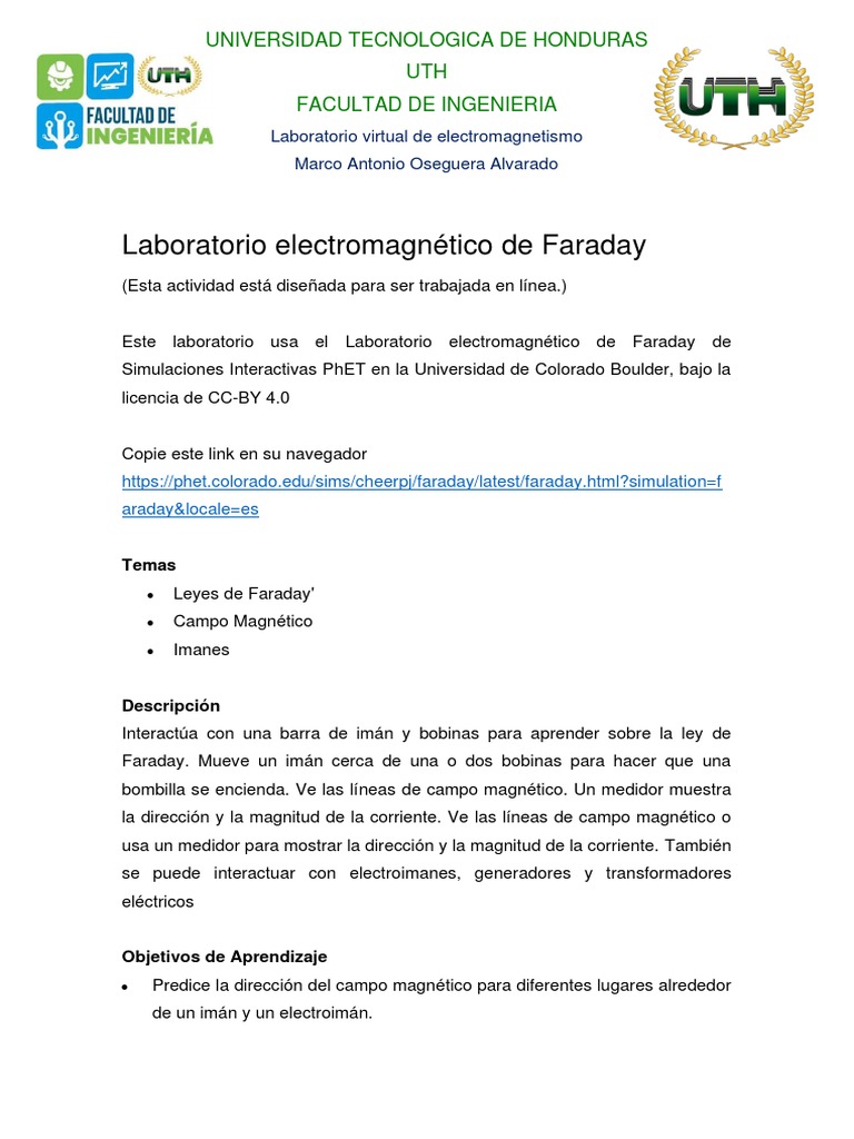 Laboratorio electromagnético de Faraday | PDF | Imán | Campo magnético