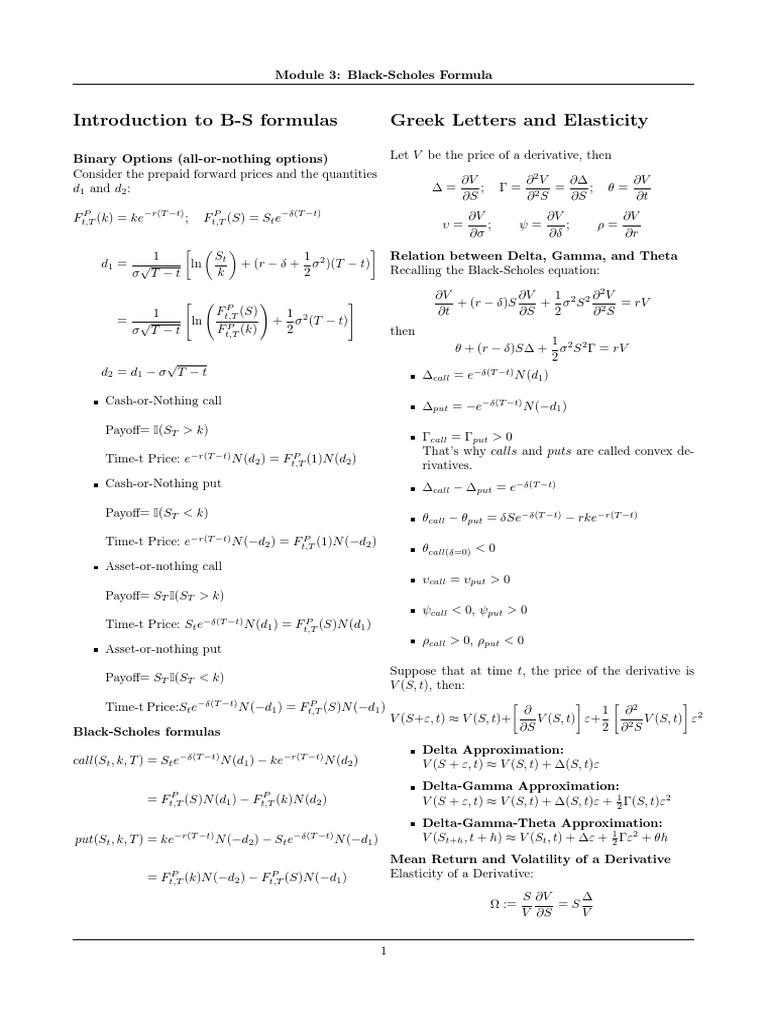 Understanding the Black-Scholes Model: An In-Depth Look at the Formulas ...