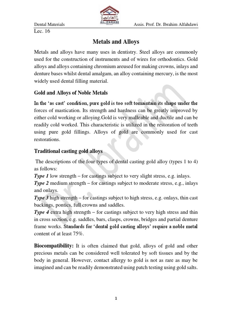 Gold and Alloys of Noble Metals | PDF | Casting (Metalworking) | Alloy