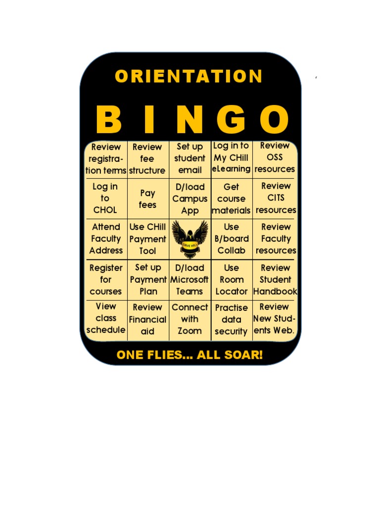 2020-21 Orientation BINGO | PDF