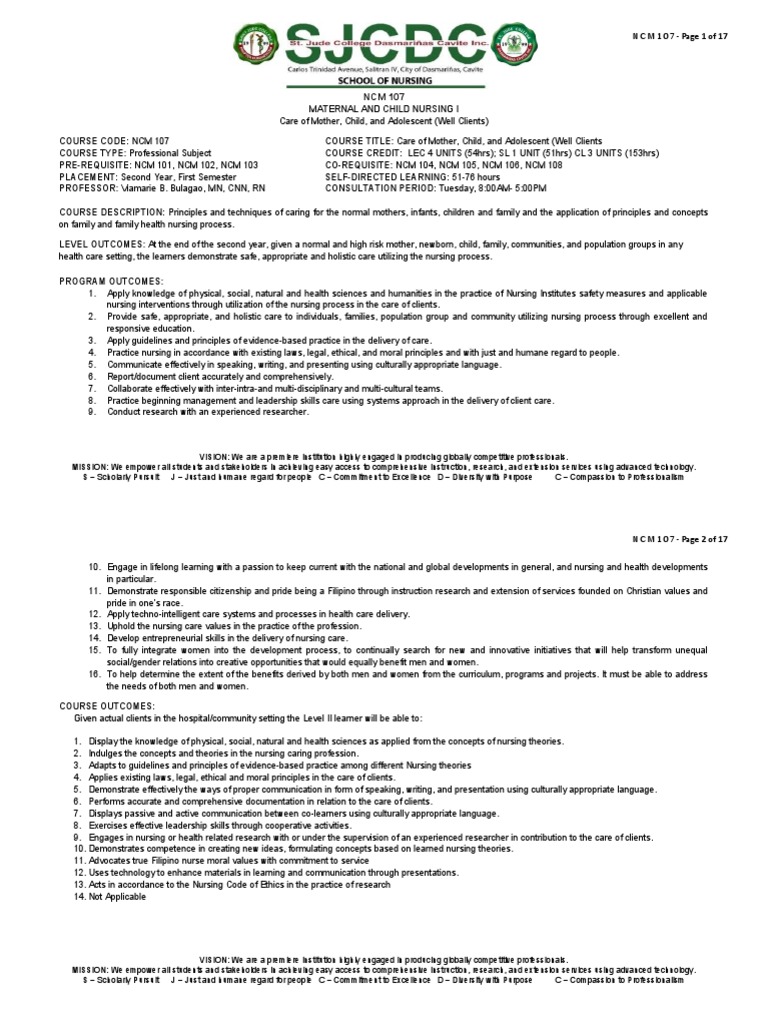 NCM 107 - Maternal & Child Nursing 1 (Well Clients) | PDF | Childbirth ...