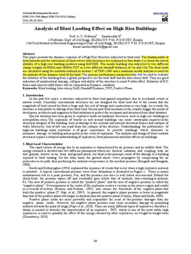 Blast Effects on High-Rise Buildings Analysis | PDF | Explosion | Shock ...