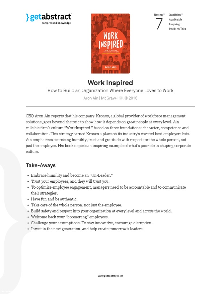 01 - Work Inspired PDF | PDF | Volunteering | Organizational Culture