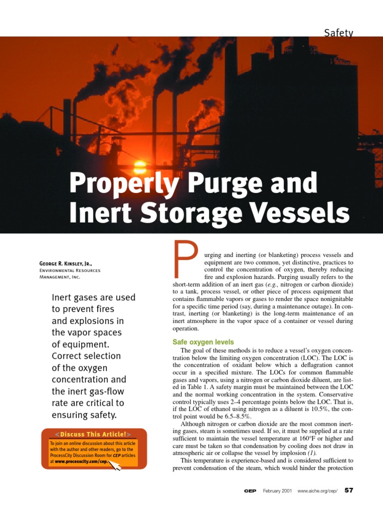 Purging vs. Inerting Storage Vessels | PDF | Oxygen | Gases