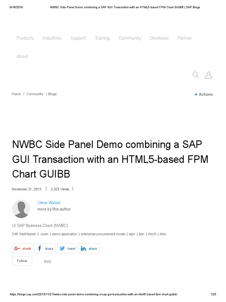 NWBC Side Panel Demo Combining A SAP GUI Transaction With An HTML5 ...