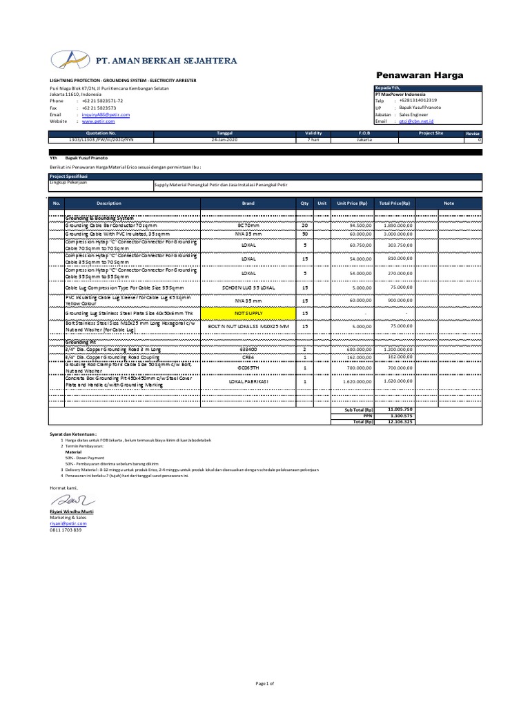 Quotation Citra Interlindo PDF | PDF | Mechanical Engineering ...