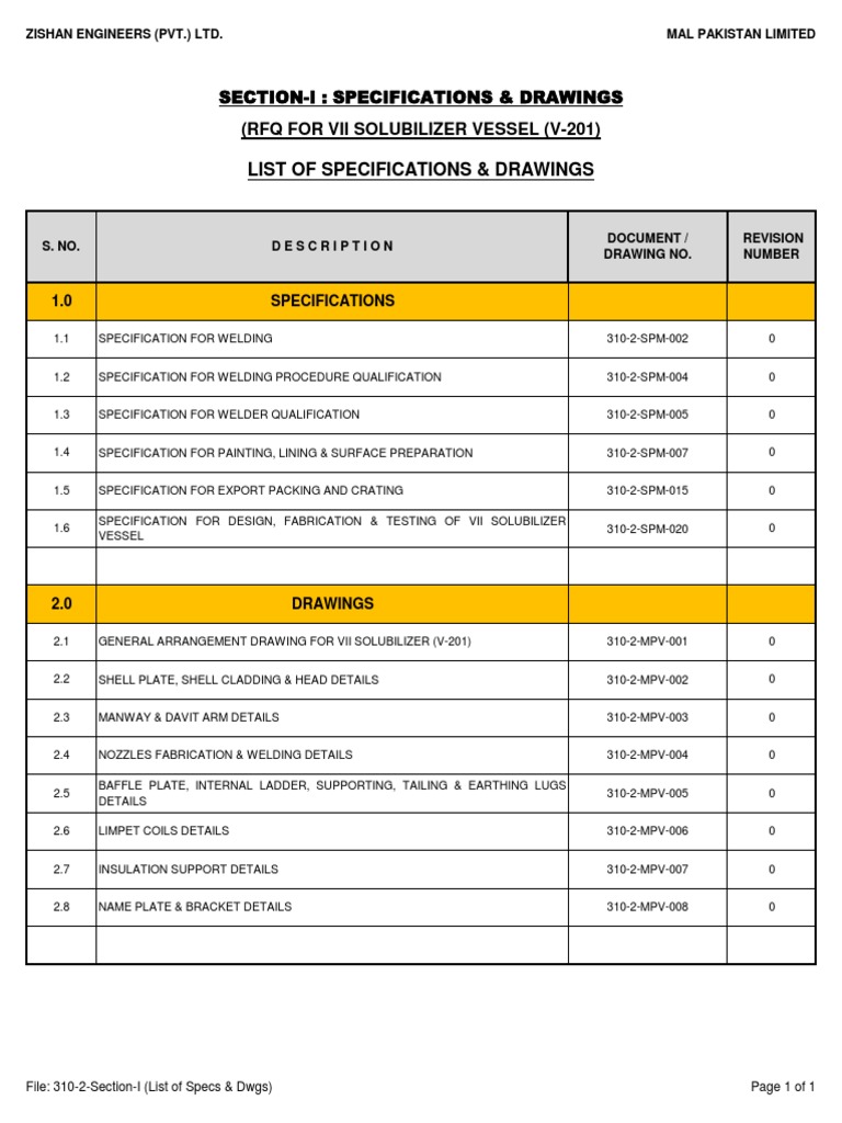 Section-I (Specifications & Drawings) | PDF | Welding | Construction