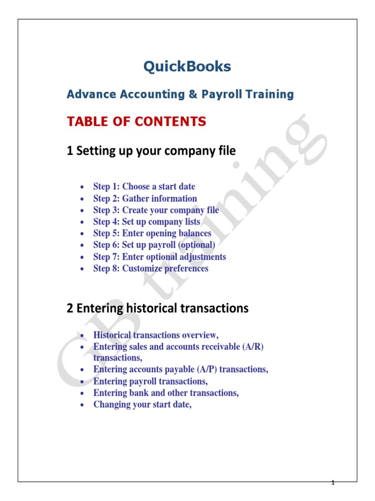QuickBooks Training &global Certification - India | PDF | Payroll ...