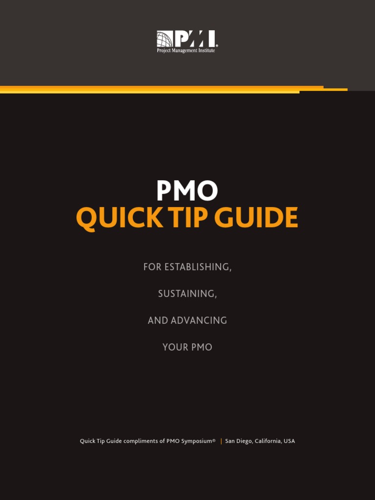 Quick Tip Guide: For Establishing, Sustaining, and Advancing Your Pmo ...