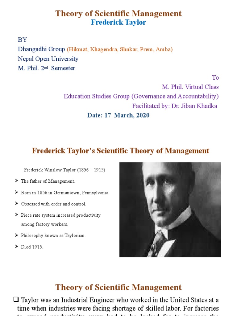 Theory of Scientific Management | PDF | Labor | Economies