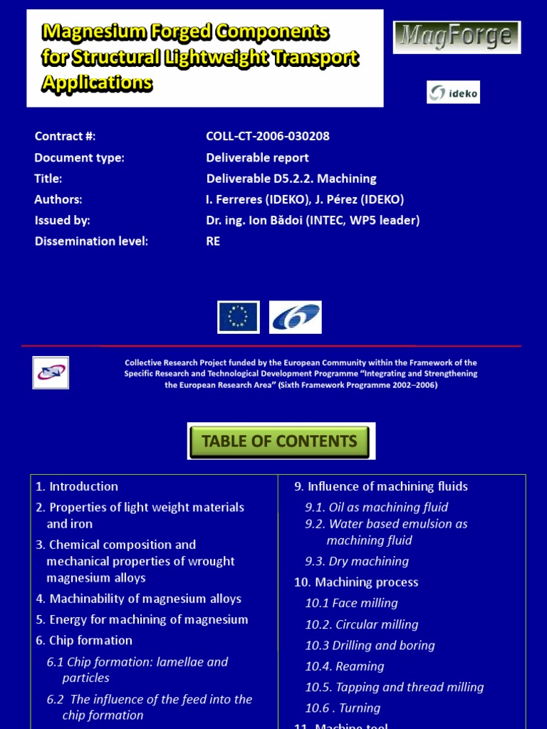 Machining of Magnesium Alloy | PDF | Machining | Magnesium