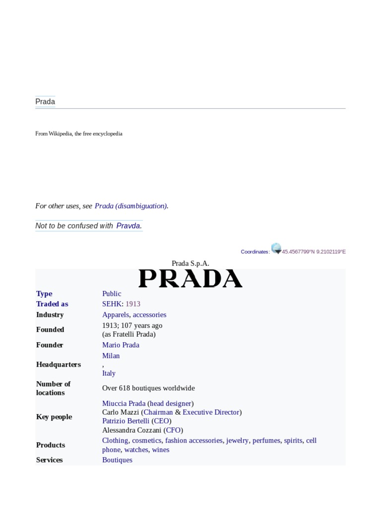 Prada (Disambiguation) Pravda | PDF | Fashion | Clothing
