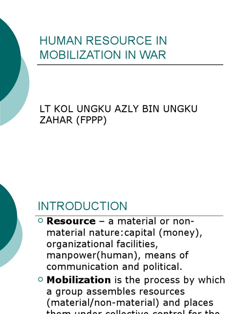 Human Resource Mobilization in War | PDF | Mobilization | Joint Chiefs ...