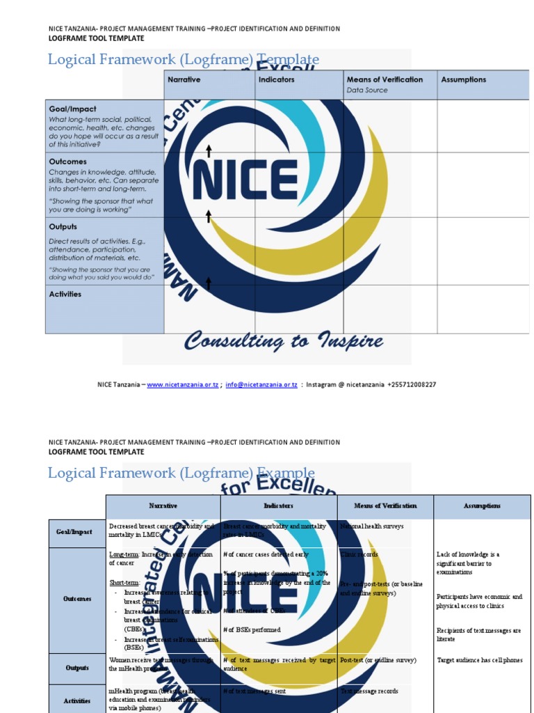 Logical Framework (Logframe) Template | Download Free PDF | Breast ...
