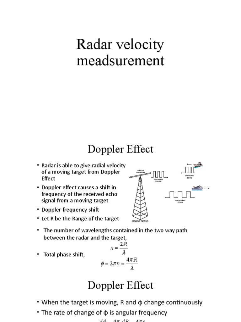 Radar Velocity Measurement and Range Equation | PDF | Radar | Antenna ...