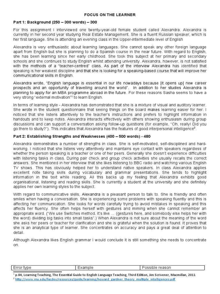 Focus On The Learner | PDF | Fluency | English Language