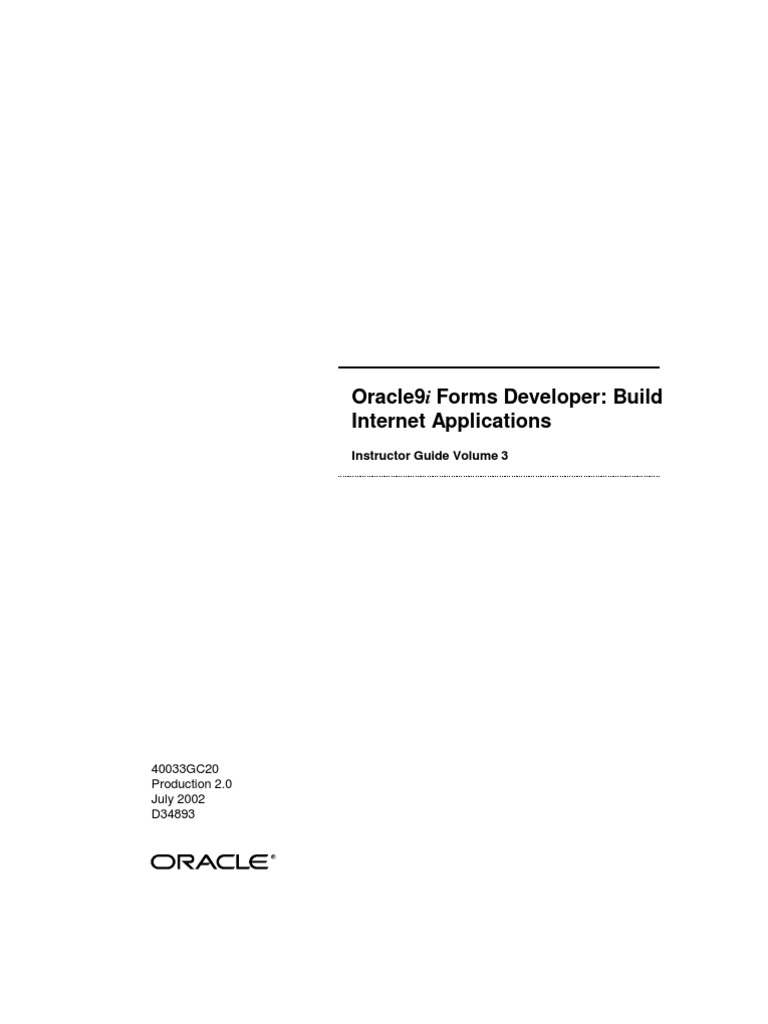 Oracle 9i Forms Builder Volume III | PDF | Pl/Sql | Library (Computing)