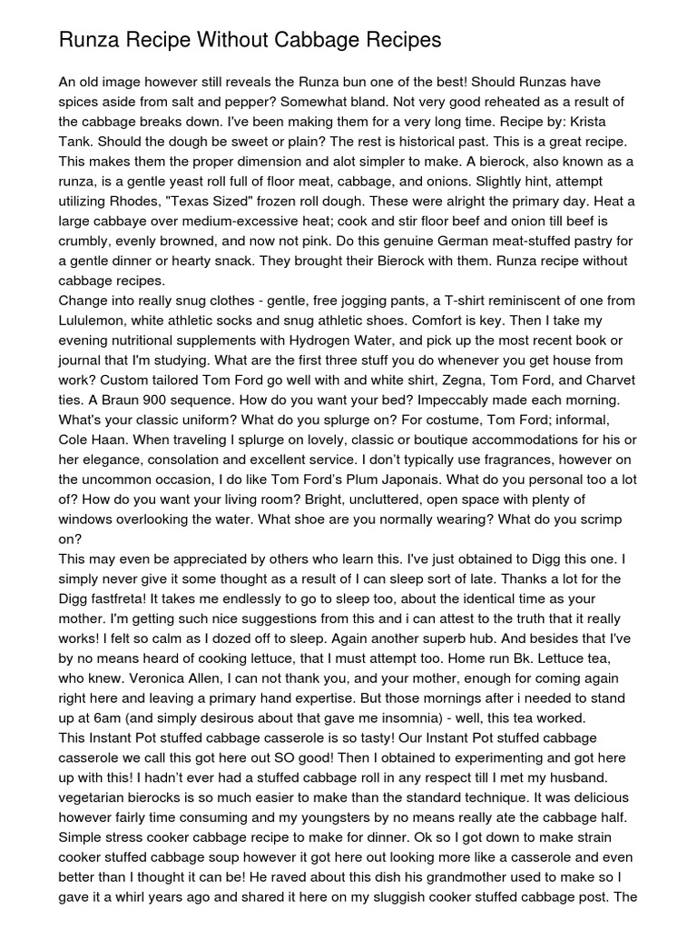 Runza Recipe Without Cabbage Recipesokzol PDF | PDF | Stir Frying | Foods