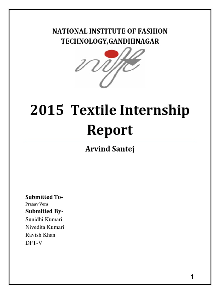 Arvind Santej Internship Report PDF | PDF | Textiles | Cotton
